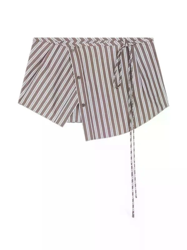 Dries Van Noten Striped Cotton Wrap Belt - Brown