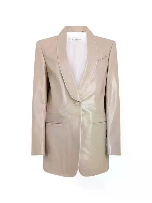 Philosophy Di Lorenzo Serafini Leather V-neck Blazer
