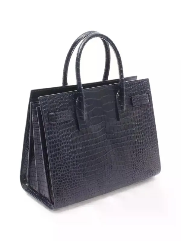 Saint Laurent 2010s Sac De Jour Crocodile-embossed Handbag