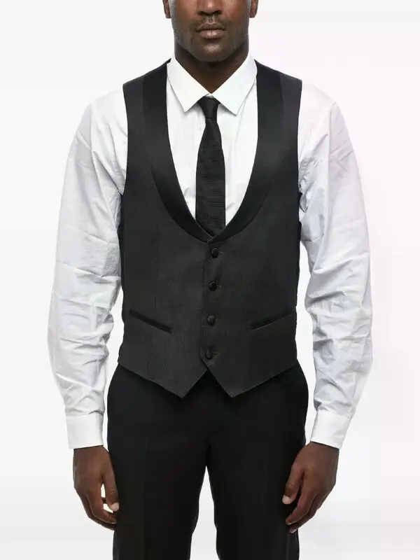 Corneliani Satin-lapel Virgin Wool Waistcoat