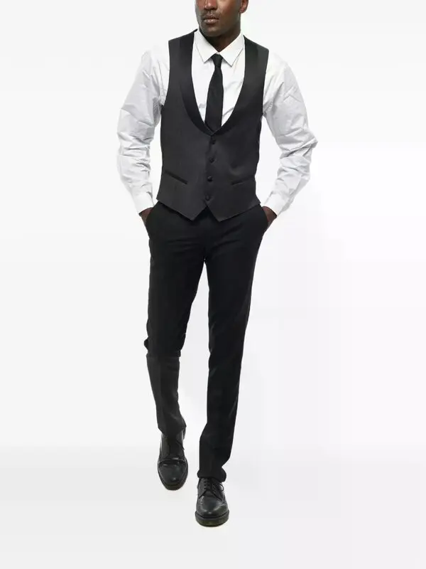 Corneliani Satin-lapel Virgin Wool Waistcoat