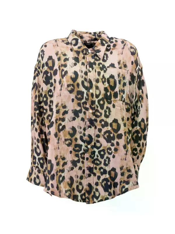 R13 Leopard-print Chest-pocket Shirt