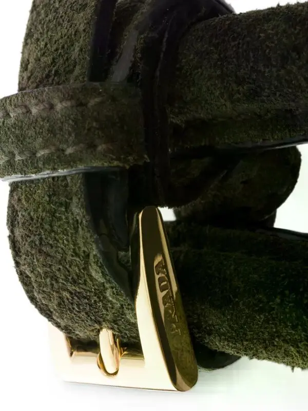 Prada Large Suede Tote Bag - Green