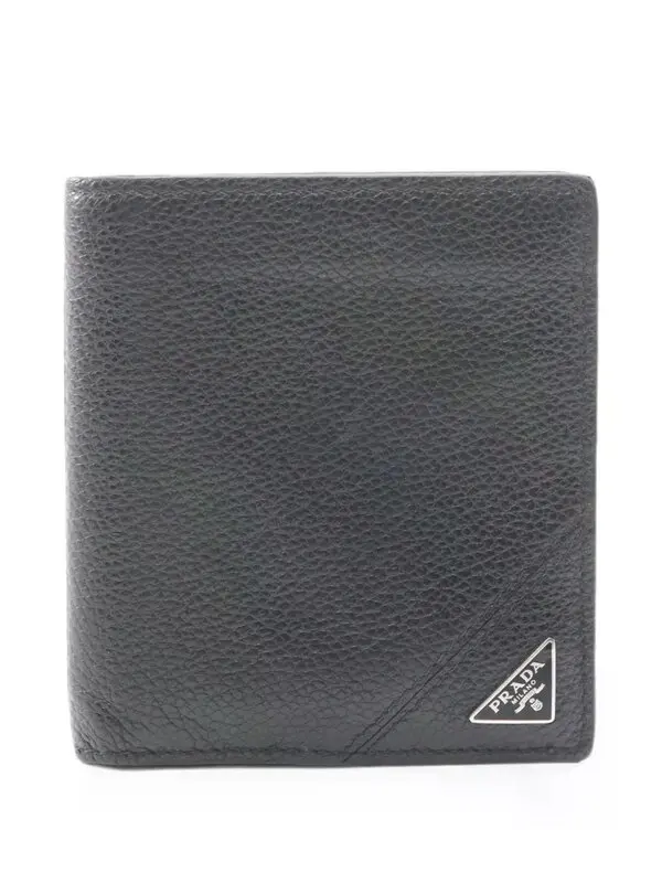 Prada 2010s Triangle Logo Leather Wallet