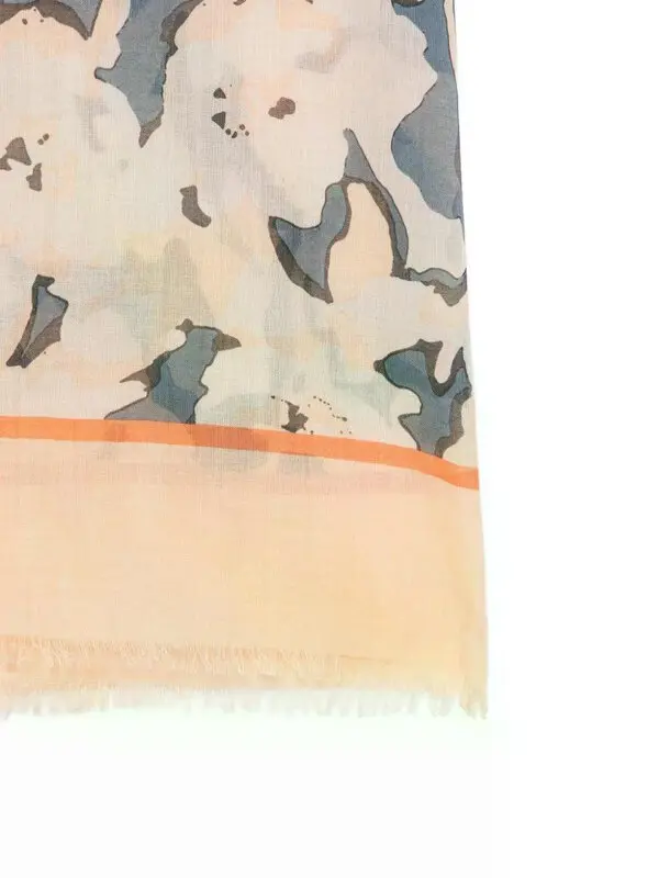 Marc O'polo Floral-print Frayed Scarf