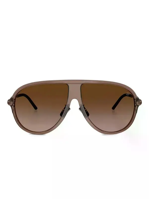 Moncler Glyde Pilot-frame Shield Sunglasses - Brown