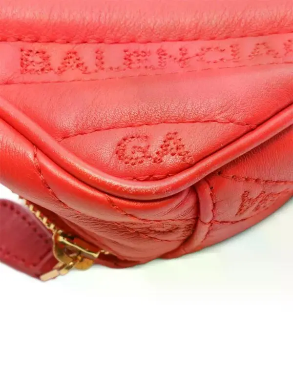 Balenciaga Leather Quilted Logo Shoulder Bag