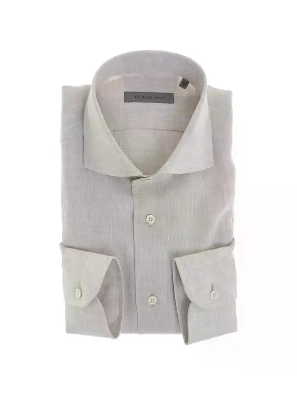 Corneliani Linen French-collar Shirt - Neutrals