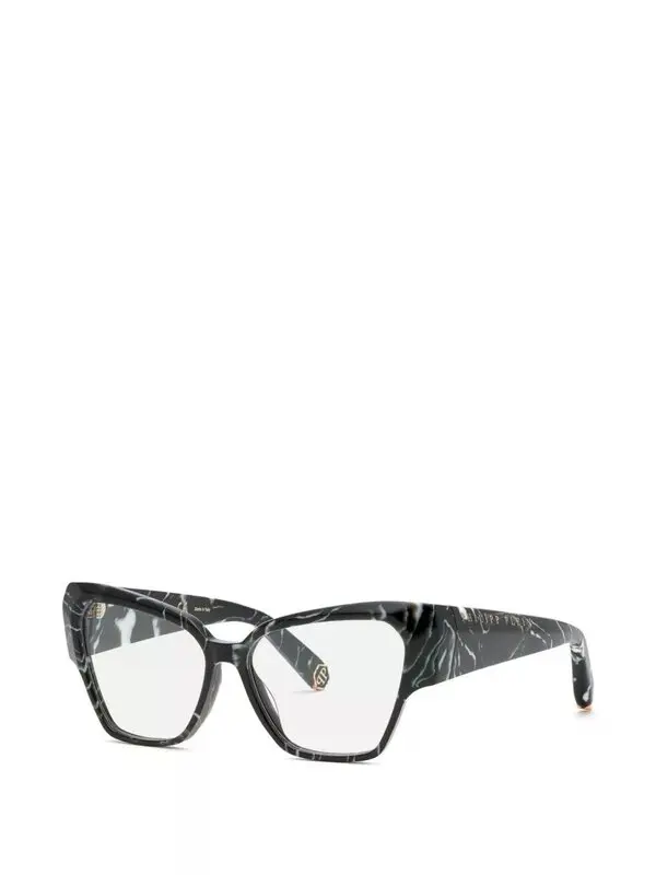 Philipp Plein Marble-effect Cat-eye Eyeglasses - Black