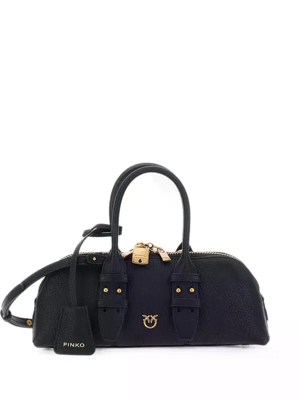 Pinko Grained Leather Love Birds Shoulder Bag