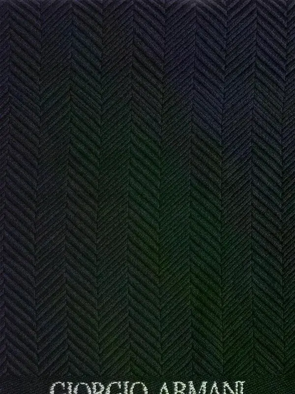 Giorgio Armani Herringbone-pattern Wool Scarf