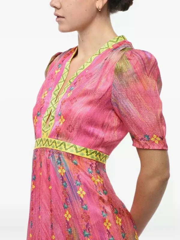 Saloni Tabitha Floral Print Midi Dress