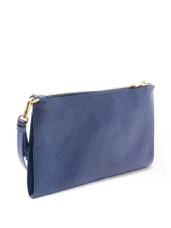 Prada Saffiano Leather Pouch With Bow Detail