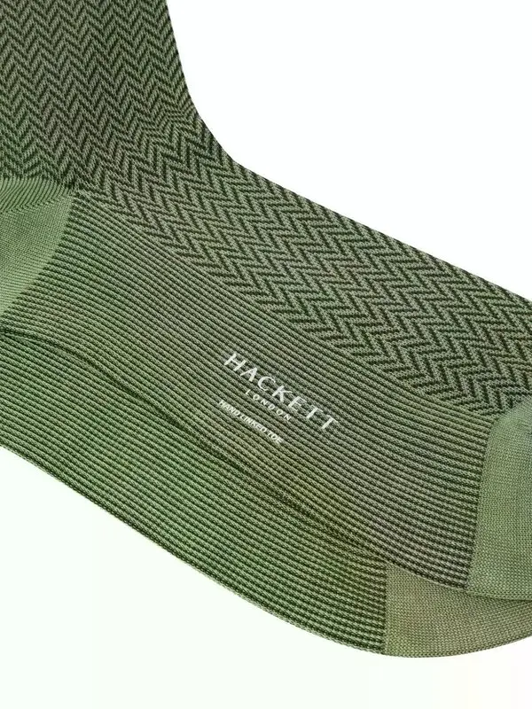 HACKETT LONDON Crew Socks With Herringbone Jacquard Pattern
