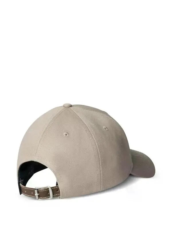 HACKETT LONDON Logo-embroidered Leather-strap Cap