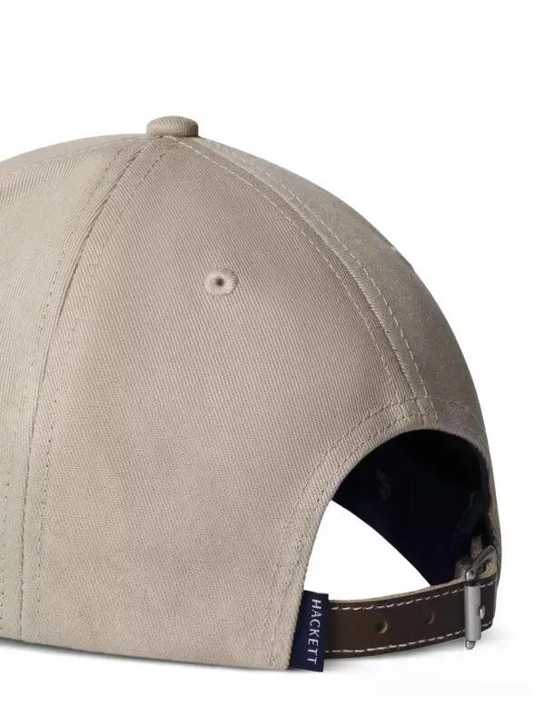 HACKETT LONDON Logo-embroidered Leather-strap Cap