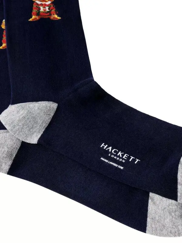 HACKETT LONDON Harry Intarsia-knit Crew Socks