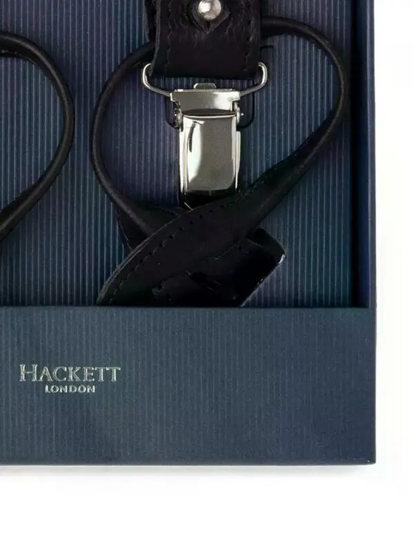 HACKETT LONDON Central Stripe Leather-trim Braces