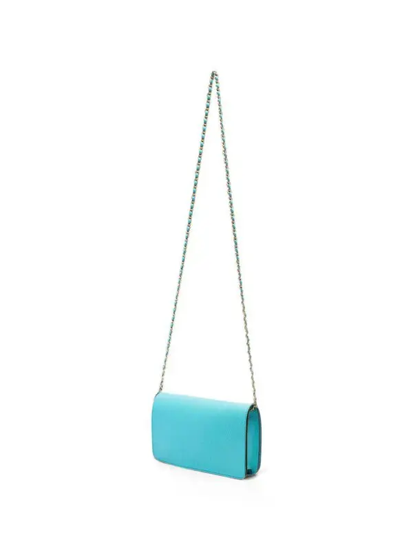 DELAGE Grained Leather Cross Body Bag With Chain Strap