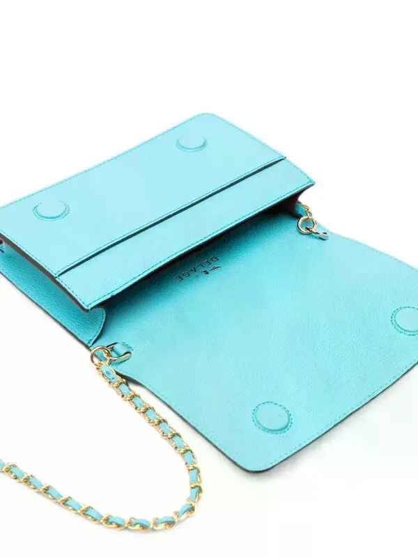 DELAGE Grained Leather Cross Body Bag With Chain Strap