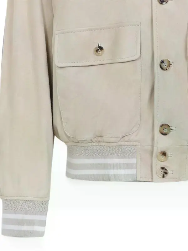 Ralph Lauren Purple Label Suede Bomber Jacket