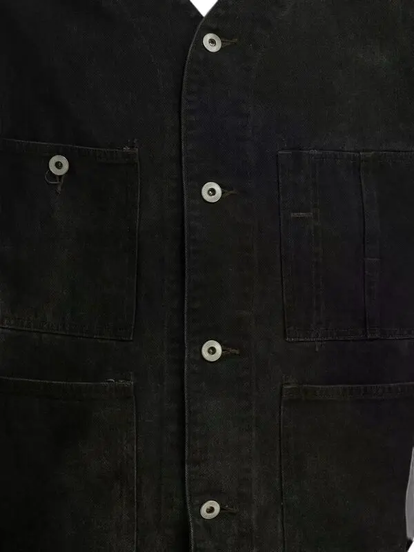 A.PRESSE Engineer Collarless Multi-pocket Denim Jacket