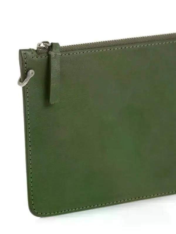 Il Bisonte Logo-debossed Leather Cardholder - Green