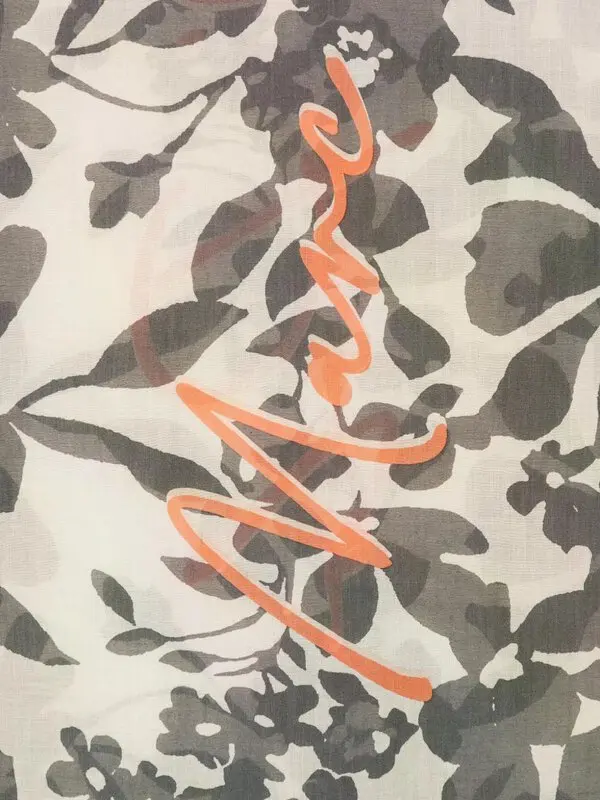 Marc O'polo Floral-print Logo-motif Scarf