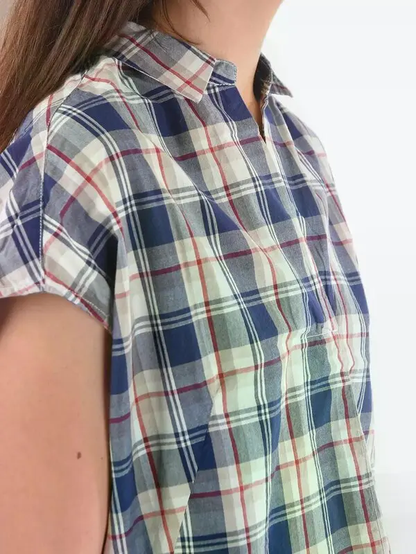 Woolrich Checked Johnny-collar Tunic