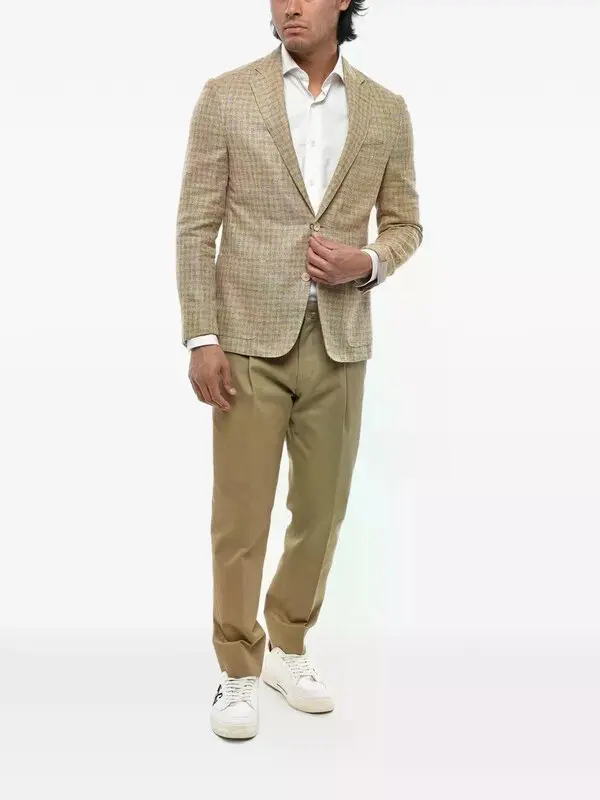 Corneliani Gingham Linen-blend Blazer