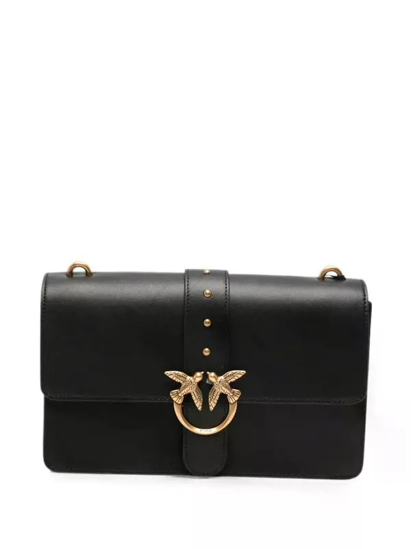 Pinko Love Birds Studded Leather Shoulder Bag