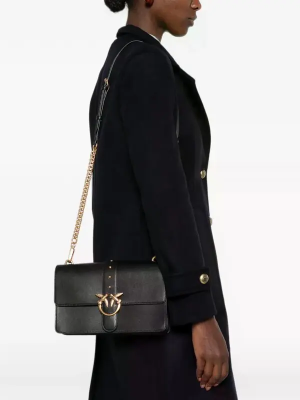 Pinko Love Birds Studded Leather Shoulder Bag