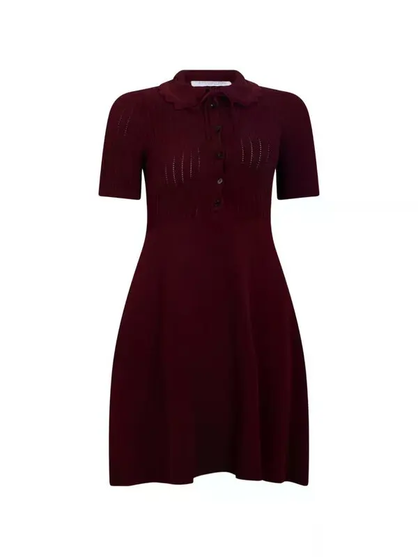 Philosophy Di Lorenzo Serafini Ribbed Scalloped-collar Midi Dress - Red