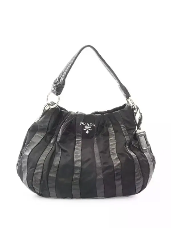 Prada 2000s Striped Leather Handbag