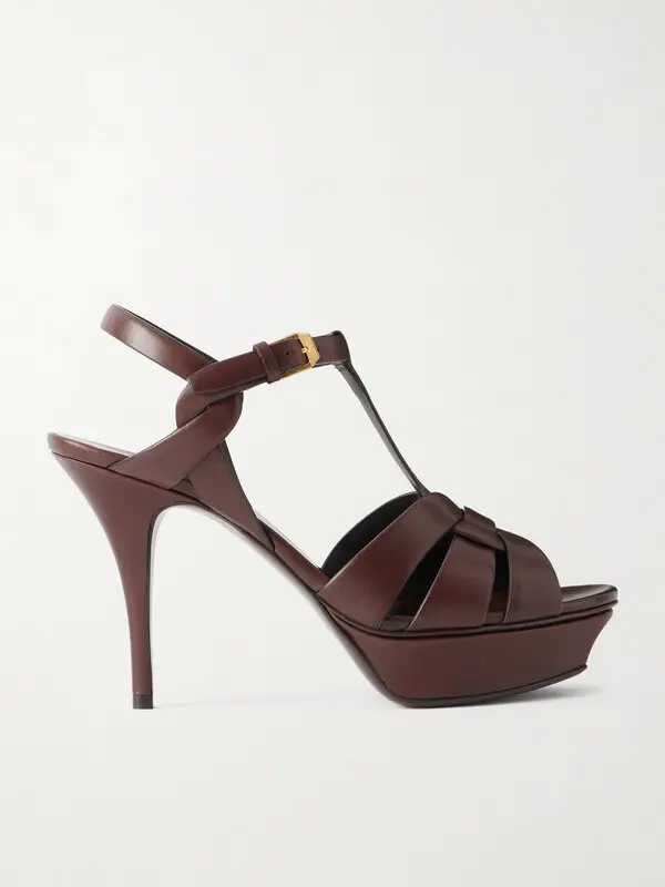 Saint Laurent Tribute Leather Platform Sandals