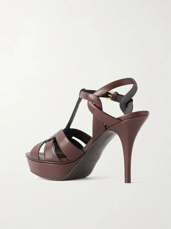 Saint Laurent Tribute Leather Platform Sandals