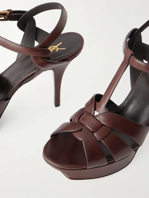 Saint Laurent Tribute Leather Platform Sandals
