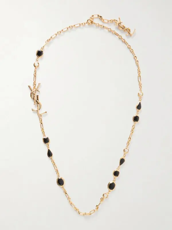 Saint Laurent Cassandre Enamel Necklace