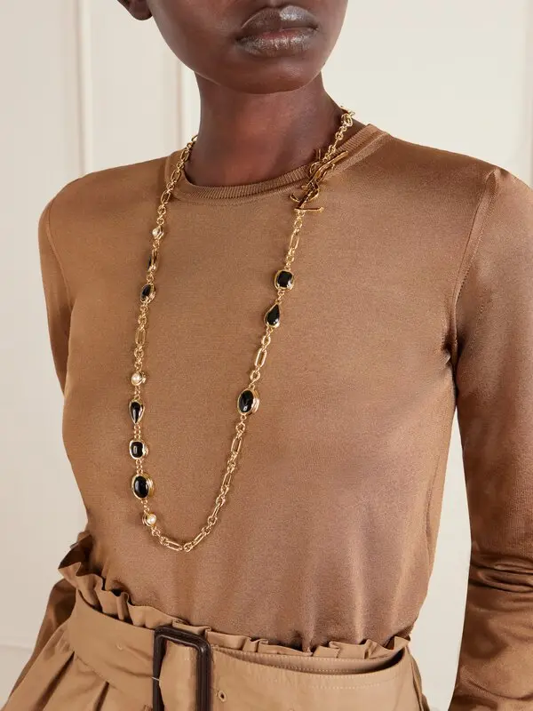 Saint Laurent Cassandre Enamel Necklace