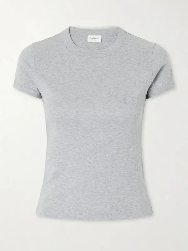Saint Laurent Cropped Jersey T-shirt