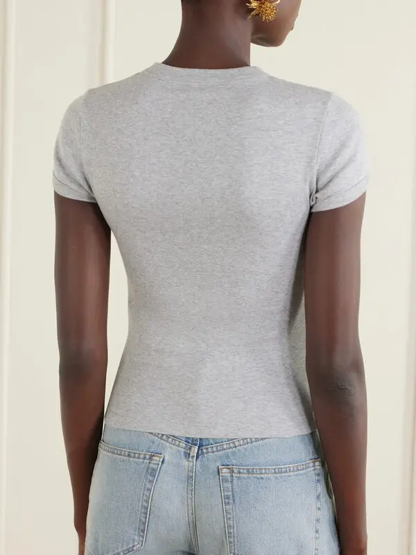 Saint Laurent Cropped Jersey T-shirt