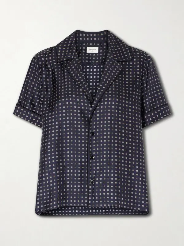 Saint Laurent Printed Silk-twill Shirt
