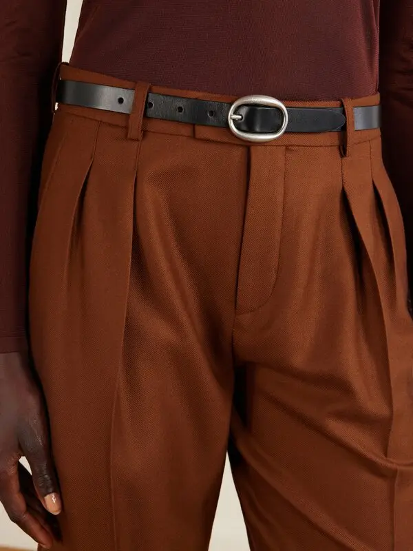 Saint Laurent Pleated Cashmere Tailored Shorts