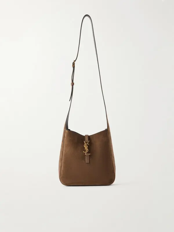 Saint Laurent Le 5 À 7 Suede Shoulder Bag - Green