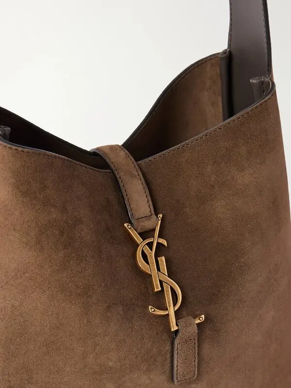 Saint Laurent Le 5 À 7 Suede Shoulder Bag - Green