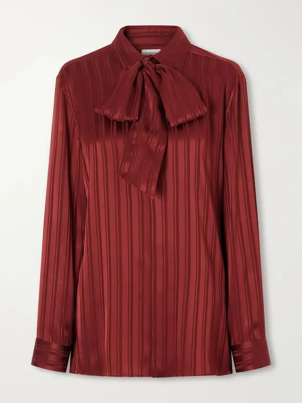 Saint Laurent Striped Silk Blouse