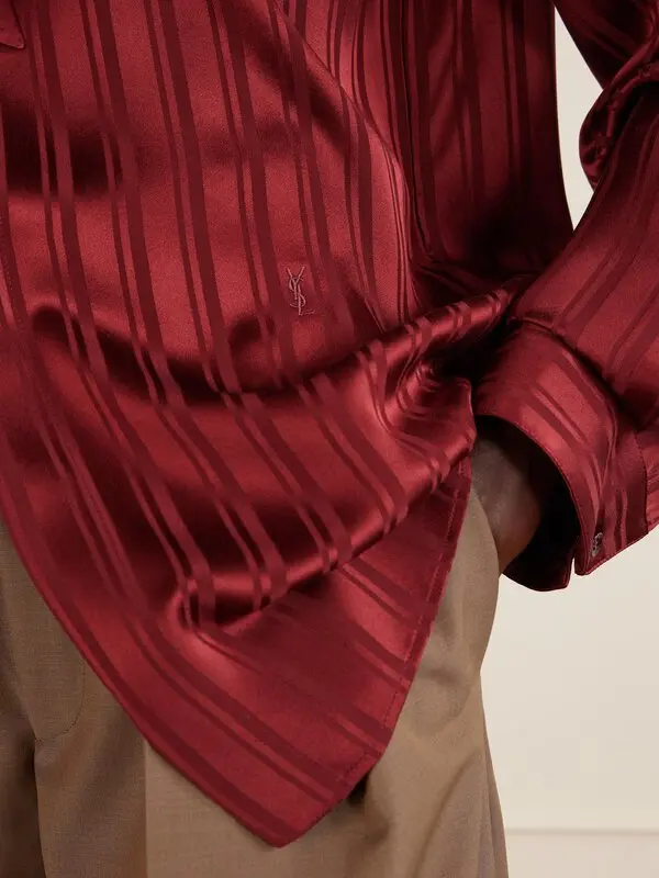 Saint Laurent Striped Silk Blouse