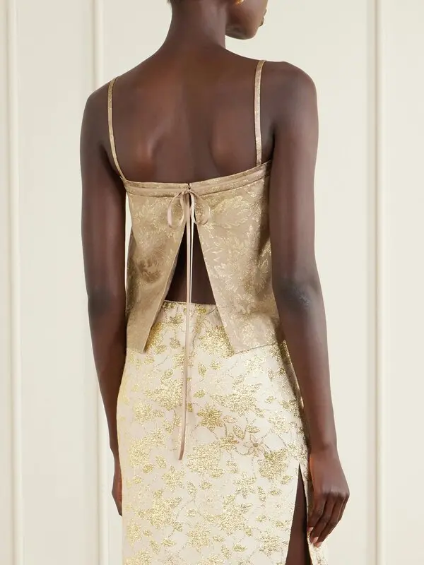 Saint Laurent Floral-jacquard Camisole