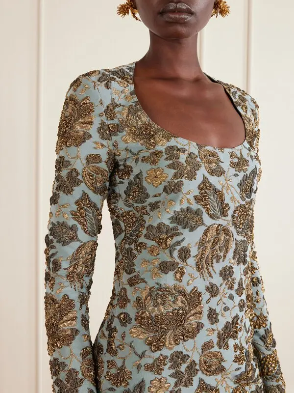 Saint Laurent Jardin Brocade Mini Dress