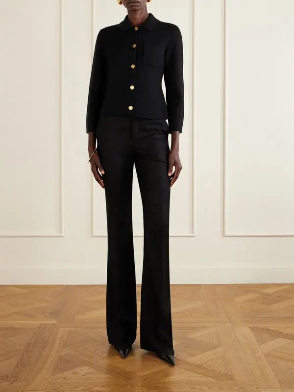 Saint Laurent Cashmere Flared Trousers